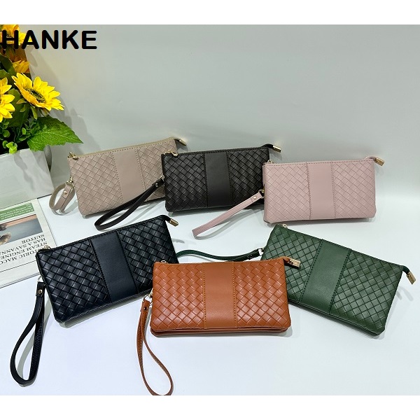 HANKE Large Wallet with Wristlet Wave Pattern Women's Fashion Purse 3 ...