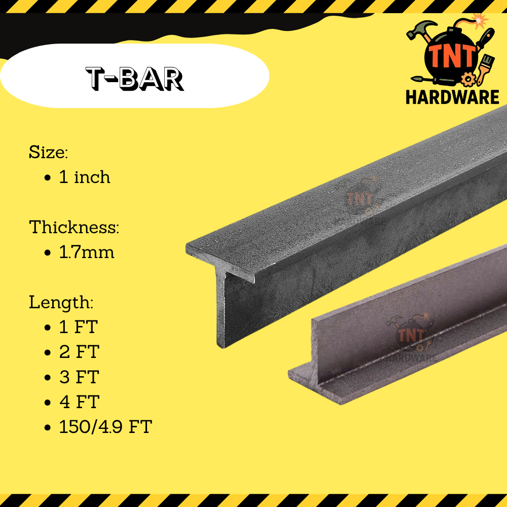 T-Bar Steel Bar IronForm Steel Window Support Bar 1.7mm SIZE: 1" for ...
