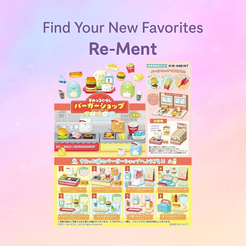 Re-Ment Sumikko Gurashi Burger Shop Full Set – 8 Miniature Figures in ...