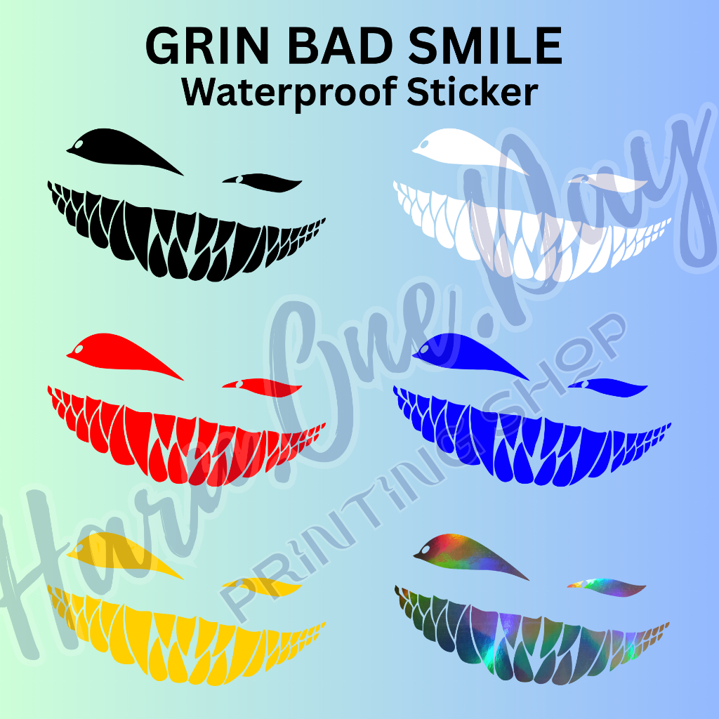 GRIN BAD SMILE Decal Waterproof Sticker | Shopee Philippines
