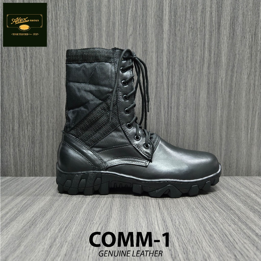 ALEX SHOES MEN'S COMMANDO ASSAULT TACTICAL TROPICAL BLACK GENUINE ...