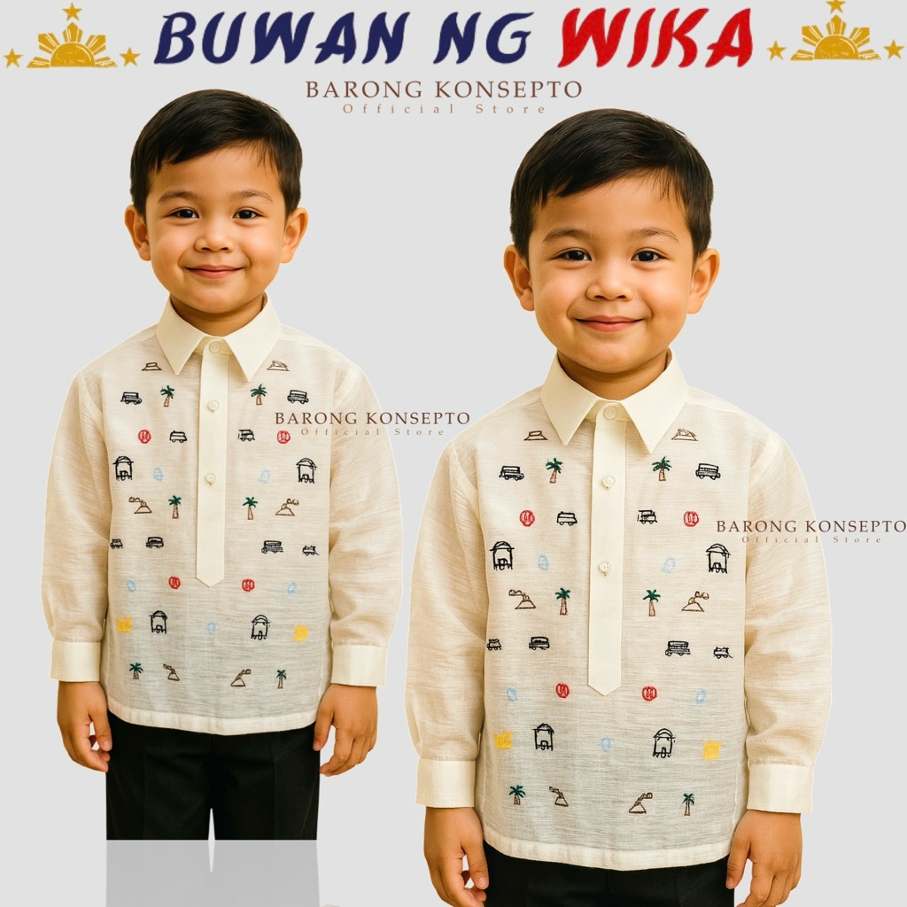 BARONG DRAWINGS KIDS Jusilin - Buwan ng Wika Costume For Kids | Shopee ...