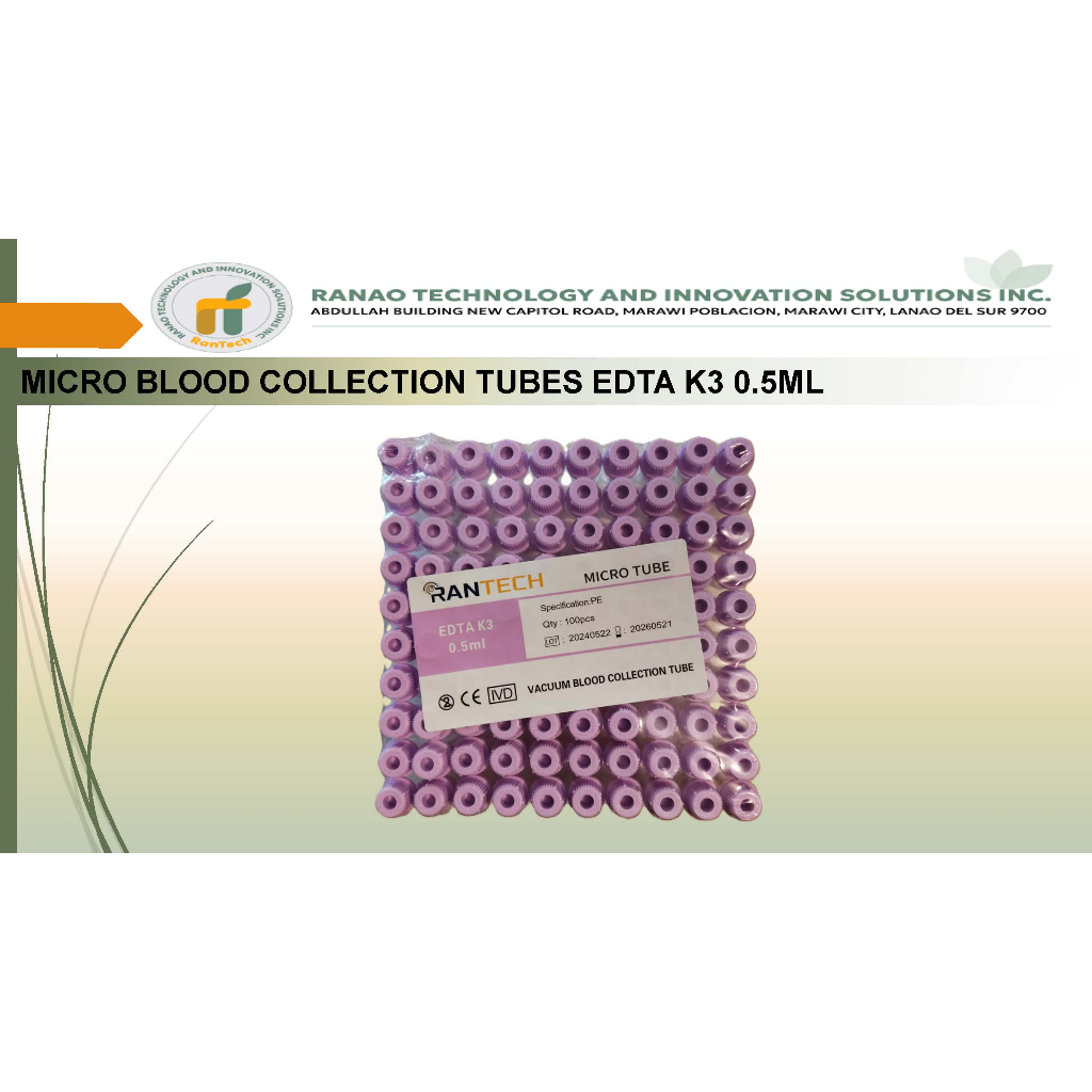 Micro Blood Collection Tubes EDTA K3. 0.5ml | Shopee Philippines