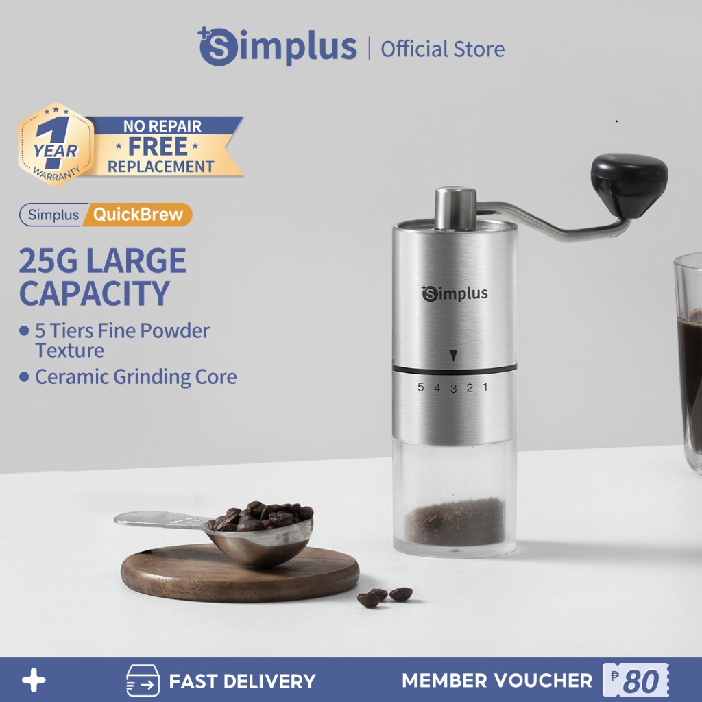 Simplus Manual Coffee Grinder External Adjustment 5 Tiers of Grinding ...