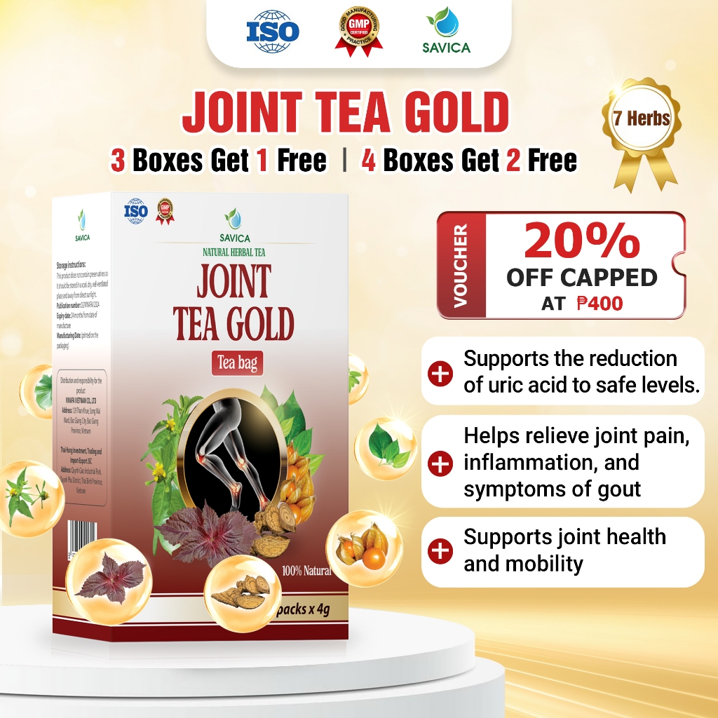Tratosa Joint Tea Gold Herbal Tea to Relieve Gout, Joint Pain & Lower ...