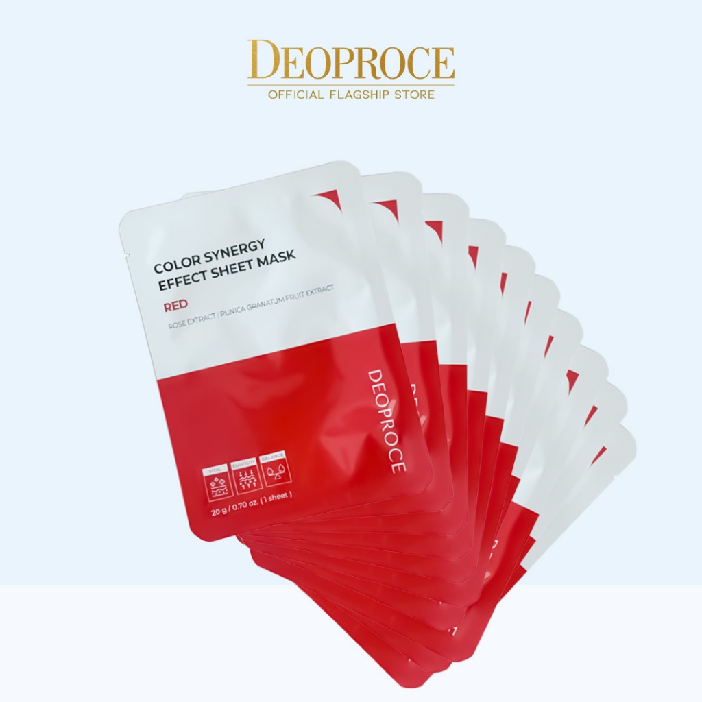 Deoproce Color Synergy Effect Sheet Mask Red - 10PC 200g | Shopee ...
