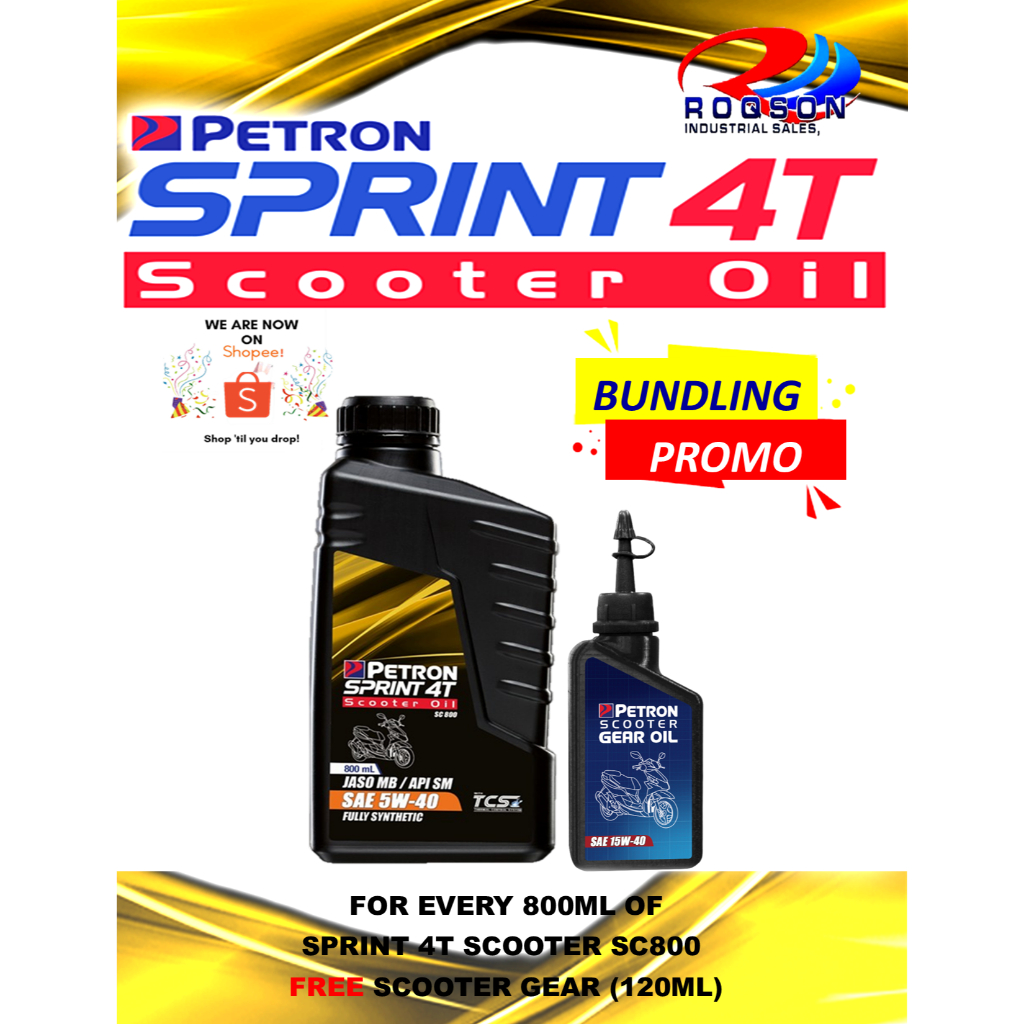 (BUNDLE PROMO) Petron Sprint 4T SC800 Scooter Oil Fully Synthetic SAE ...