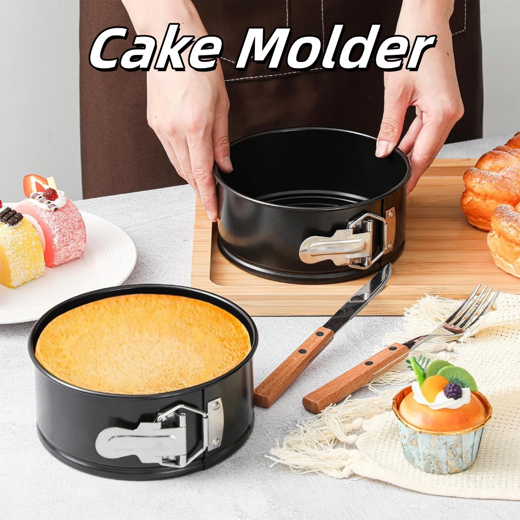 7 Inche Black Stainless Steel Round Cake Molder Removable Bottom Baking ...
