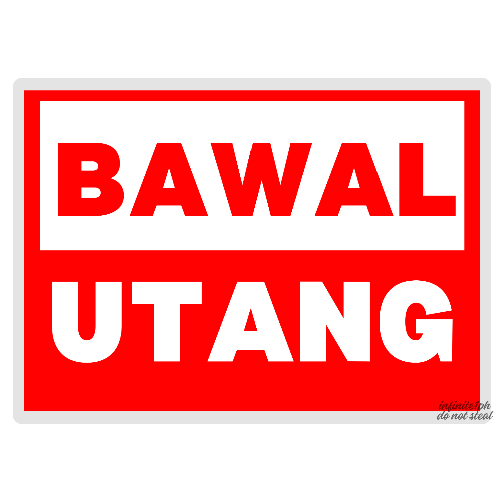 Bawal Utang Bawal Kulang Tindahan Laminated Signage A4 Size | Shopee ...