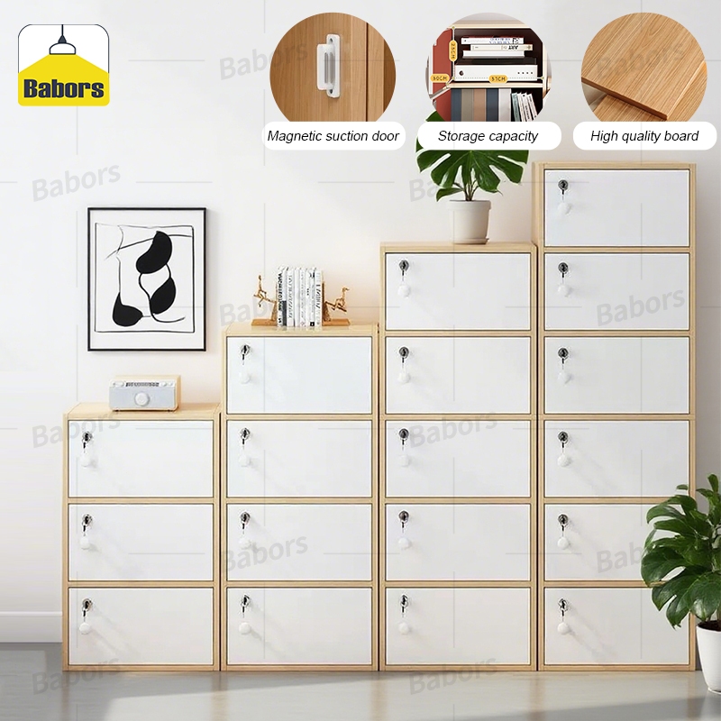 3/4/5/6 Layer Locker Wood cabinet Modern Minimalist Bedroom Living Room ...