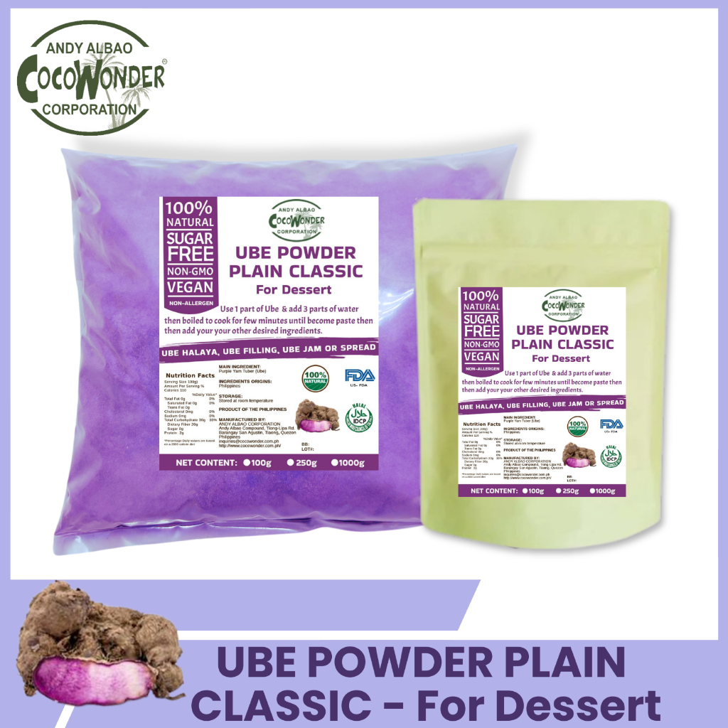PURPLE YAM FLOUR - UBE POWDER PLAIN CLASSIC - For Dessert | COCOWONDER ...