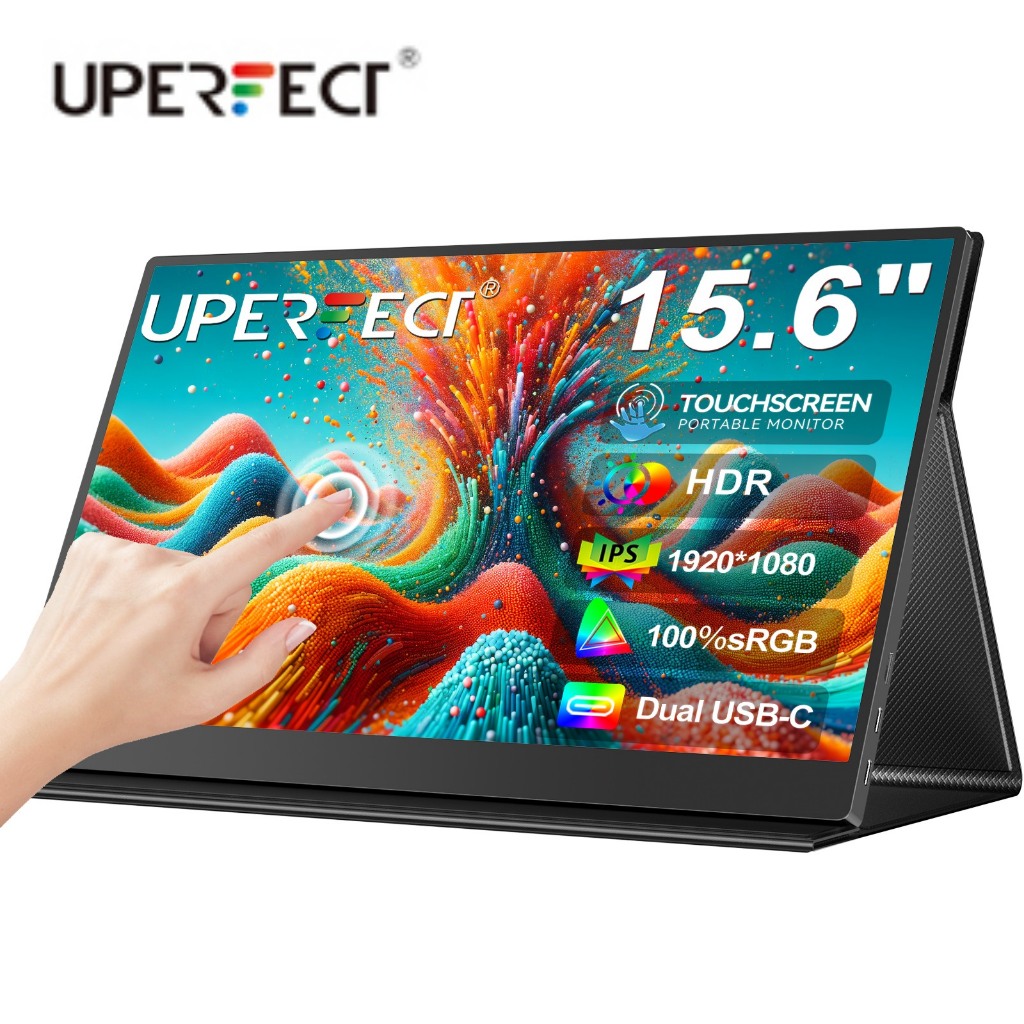 UPERFECT Portable Monitor Touch 15.6 inch 1080P 60HZ FHD HDR Computer ...