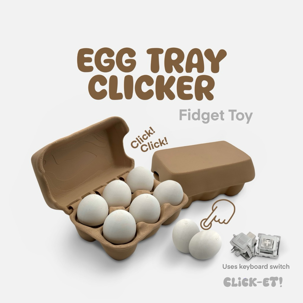 CLICK-ET! Egg Tray Clicker by Slycelab 6buttons 3D Printed Aesthetic ...
