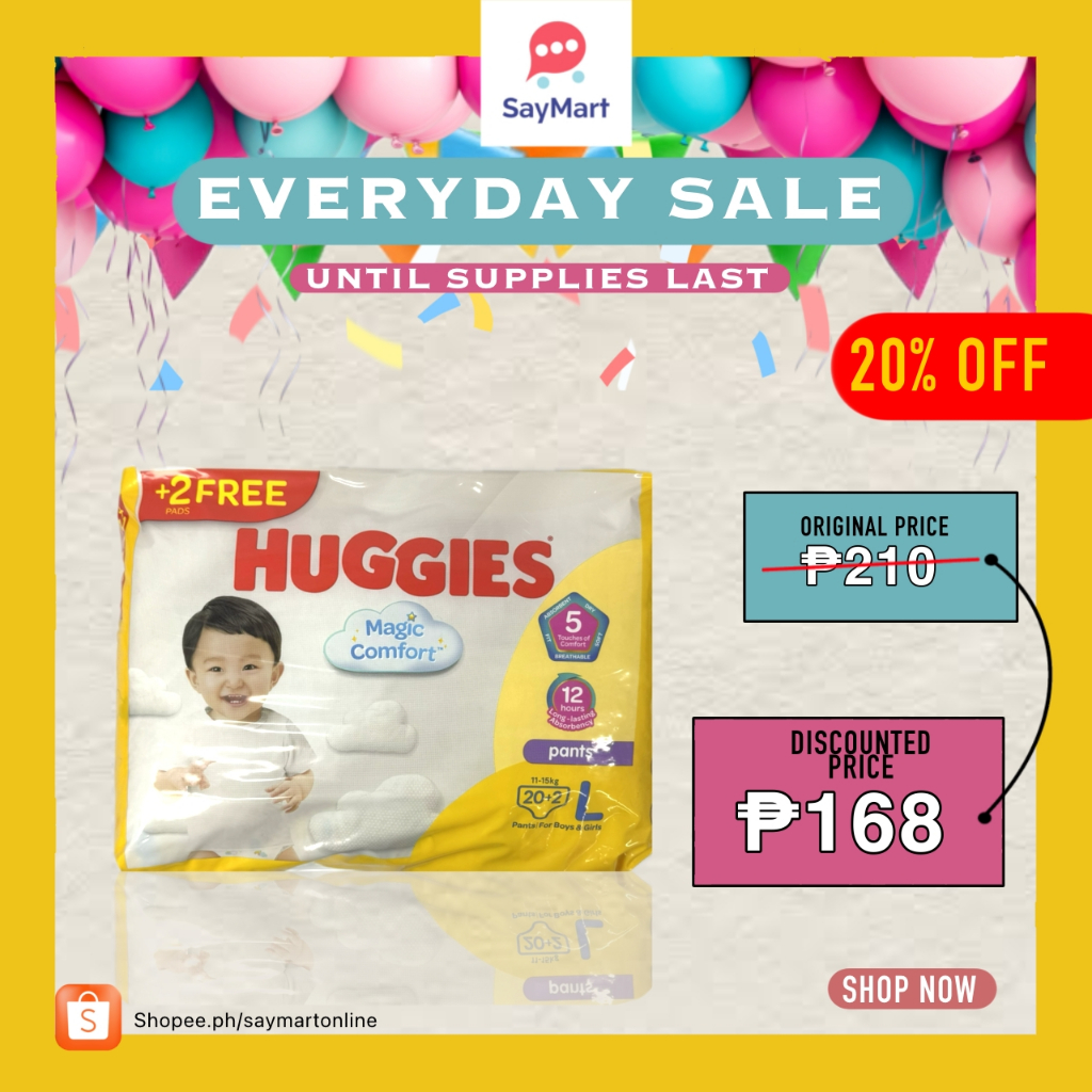 HUGGIES MAGIC COMFORT PANTS L ECO 20+2 | Shopee Philippines