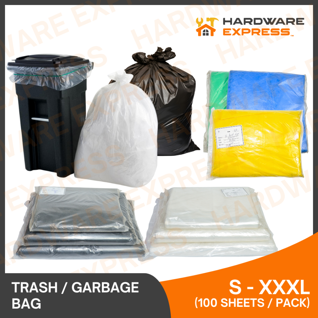 Garbage Bag / Trash Bag / Trash Liner Sheet Type (100pcs/pck) XL XXL ...