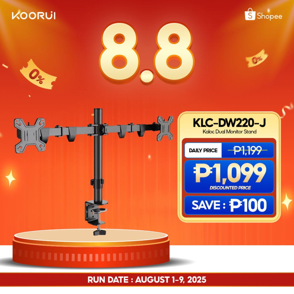 KOORUI X KLC DW220-J Monitor Stand 2 Monitors 17 inch to 27 inch ...