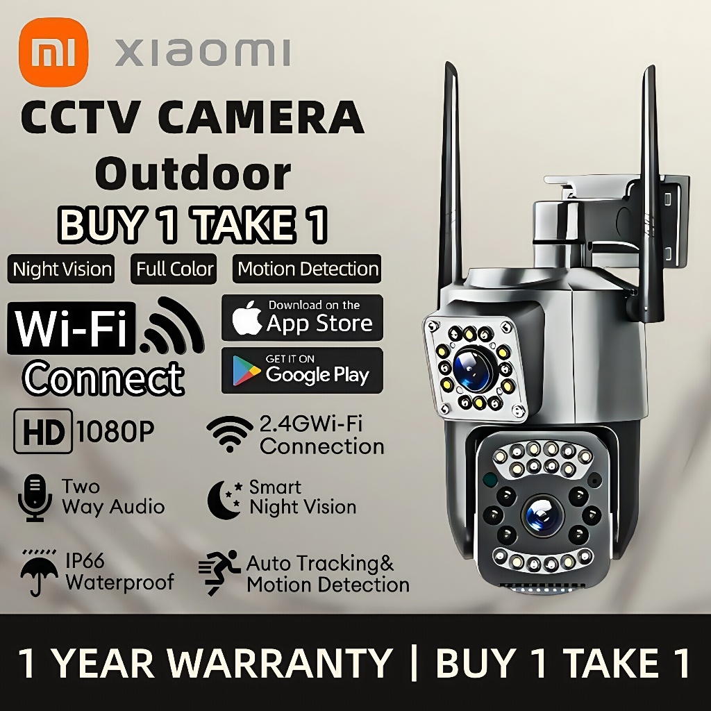 Xiaomi CCTV Camera Outdoor Wateroof Dual Lens 2K WIFI Connect To ...