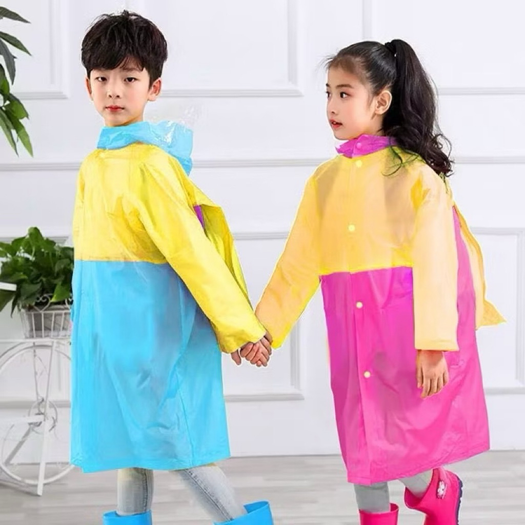 YH-868 Waterproof kids raincoat kapote cartoons design with bag space ...