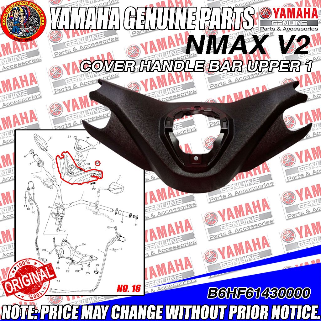 NMAX V2 2020 COVER HANDLE BAR UPPER 1 (YGP) (GENUINE: B6H-F6143-00 ...