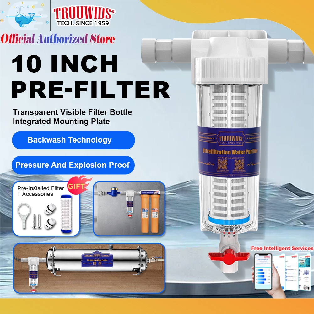 TROUWIDS Power Flush Water Purifier Pre Water Filter For Deep Well ...