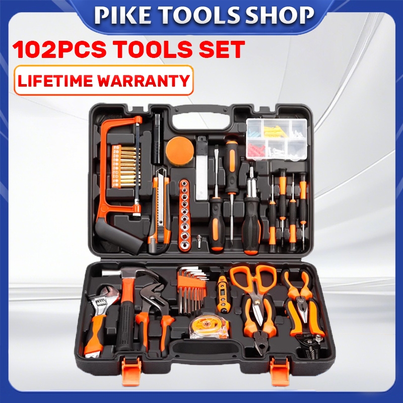102pcs Tools Set High Quality Carbon Steel Home Tools Box Tools set ...