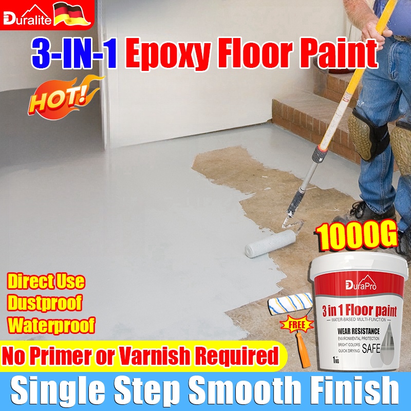 1 gallon with brush DURALITE Epoxy Floor Paint waterproof Anti-Slip ...