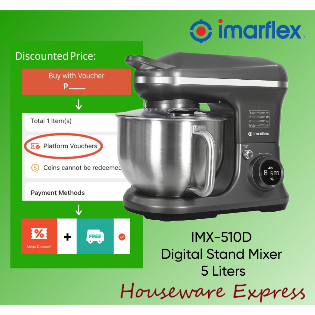Imarflex IMX510D Stand Mixer 5 Liters Digital IMX-510D (Houseware ...