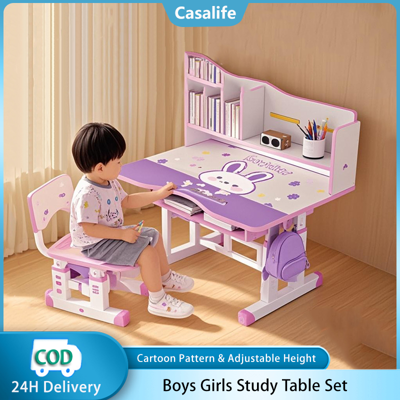 Study Table For Kids Adjustable Study Cartoon Pattern Desk Table With ...