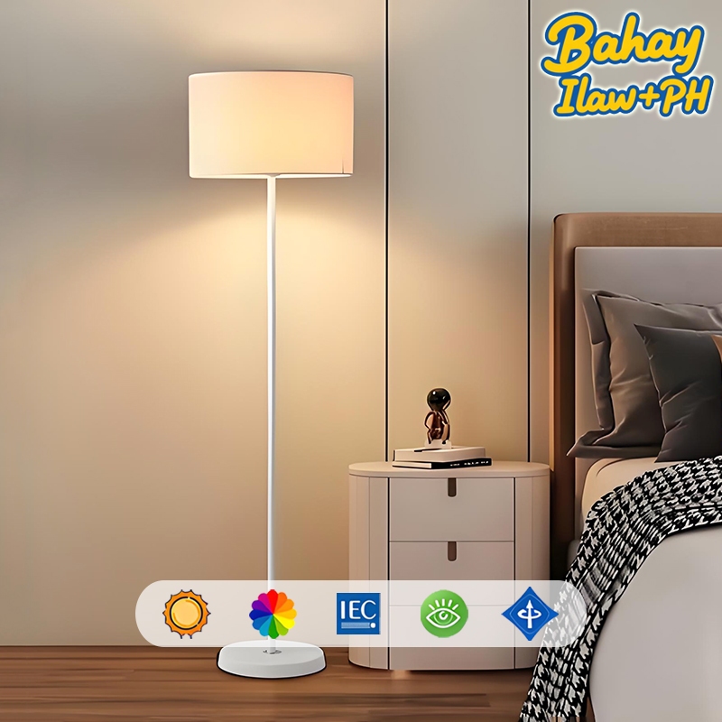 【COD】Nordic IKEA-Style Iron Fabric Floor Lamp | 3-Color LED Living Room ...