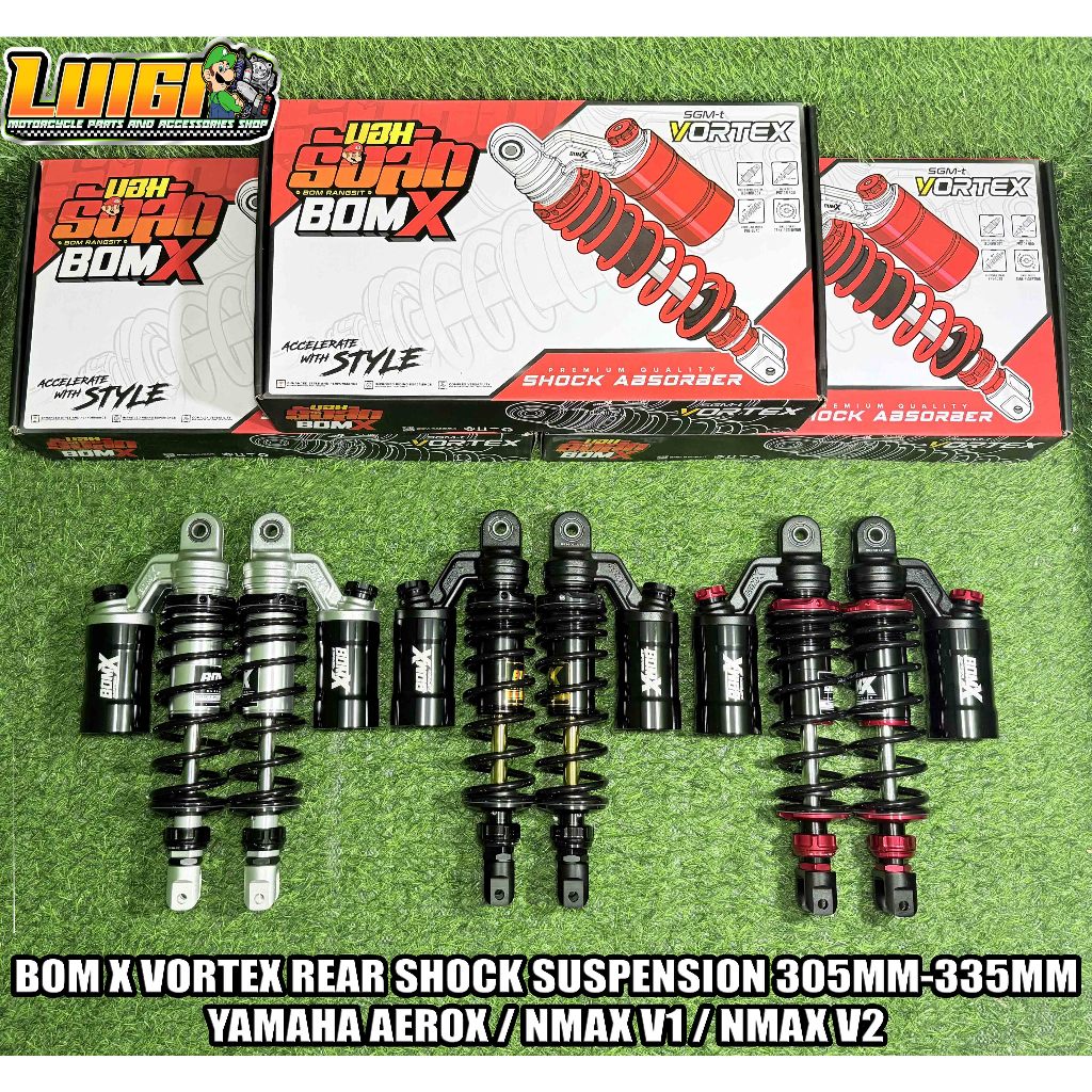 BOM X VORTEX AEROX/NMAX V1/NMAX V2 REAR SHOCK SUSPENSION FULLY ...