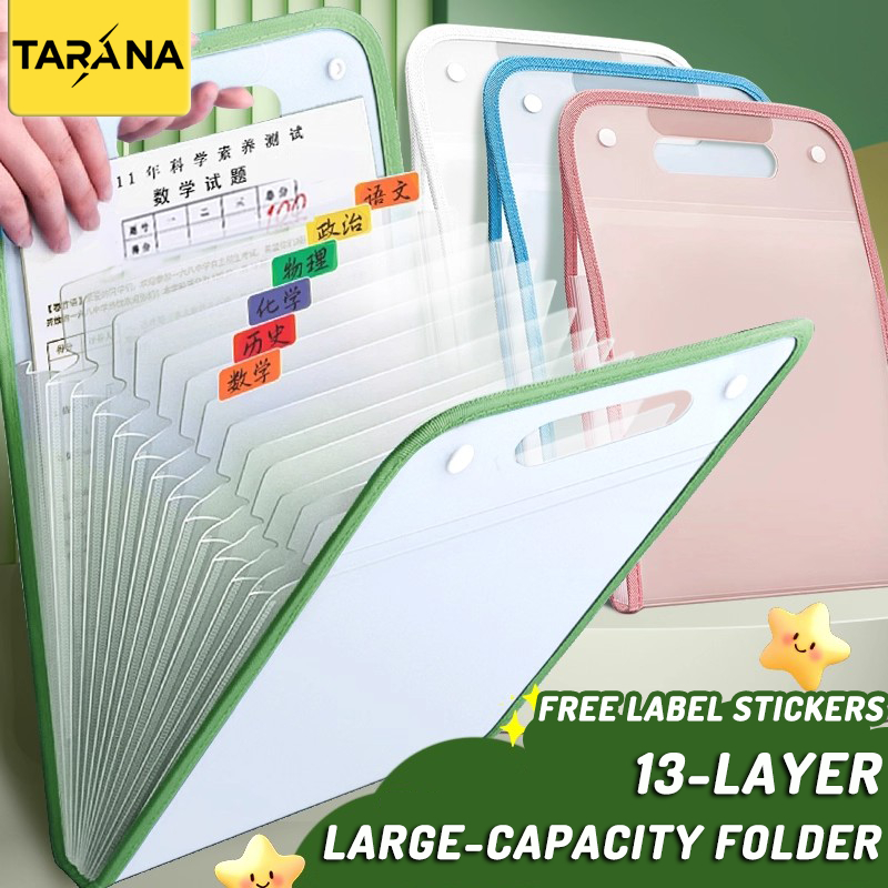 TARANA 13Layer Handle Folder A4 File Organizer Expanding File Folder ...