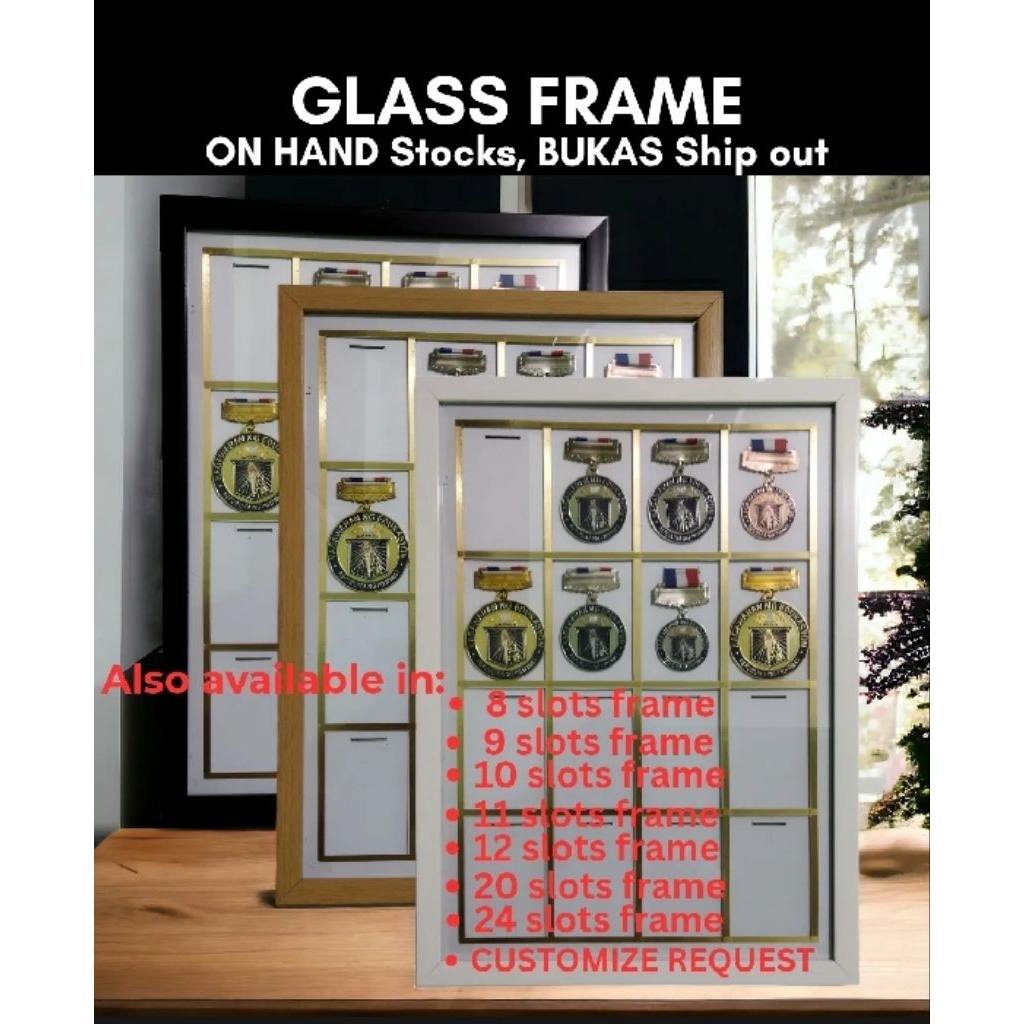 MEDAL GLASS FRAME | 20 SLOTS | 16 SLOTS | 12 SLOTS | 9 SLOTS | Shopee ...