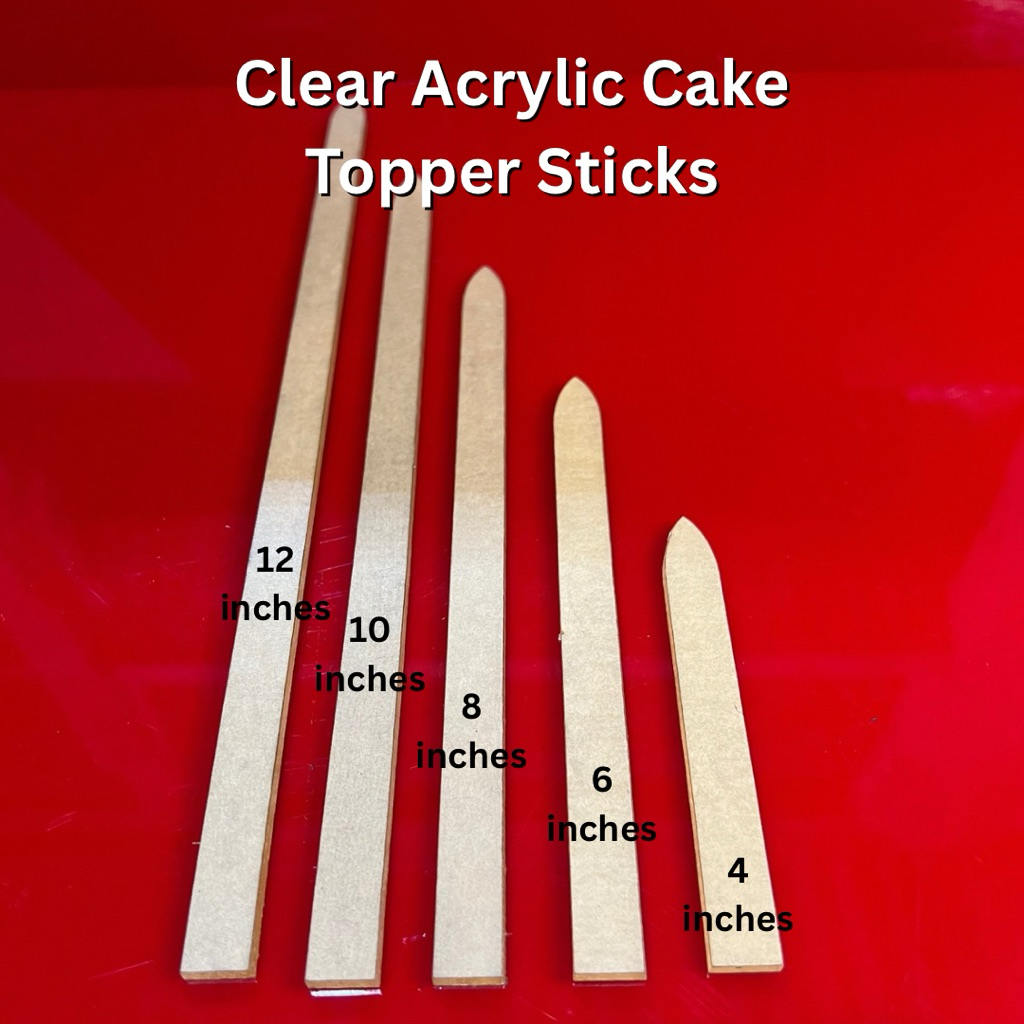 Cake Topper Sticks Clear Acrylic | Shopee Philippines