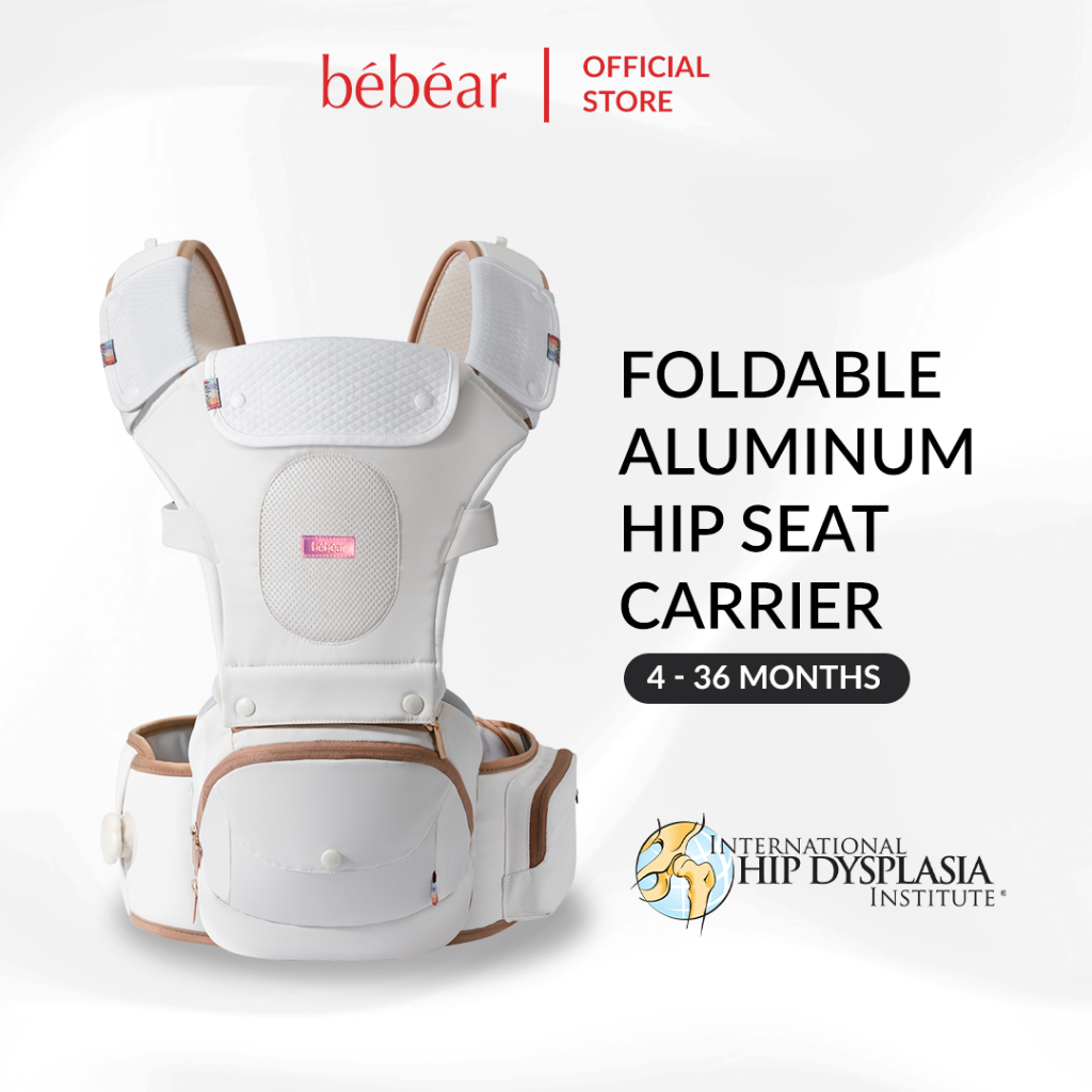 Bebear aX Aero Pro Foldable Aluminum Hip Seat Carrier (Pearl White ...