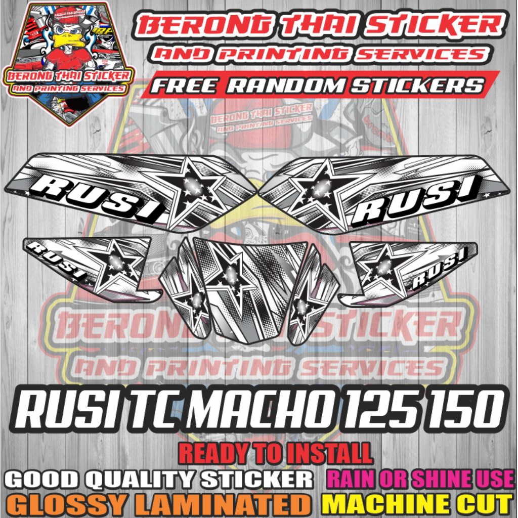 Rusi Tc Macho 125 150 175 Star Decals (High Quality Print) | Shopee ...