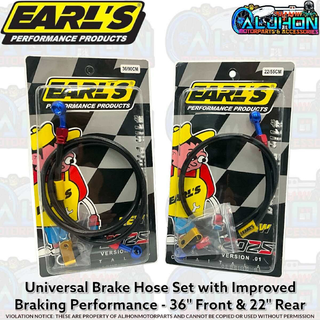 EARLS Brake Hose Set with Improved Braking Performance - 36" Front & 22 ...