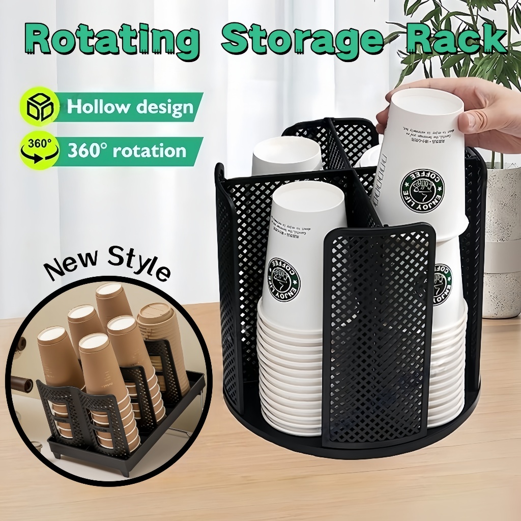 【COD】360 Rotation Disposable Cup and Lid Holder Coffee Latte Cup ...