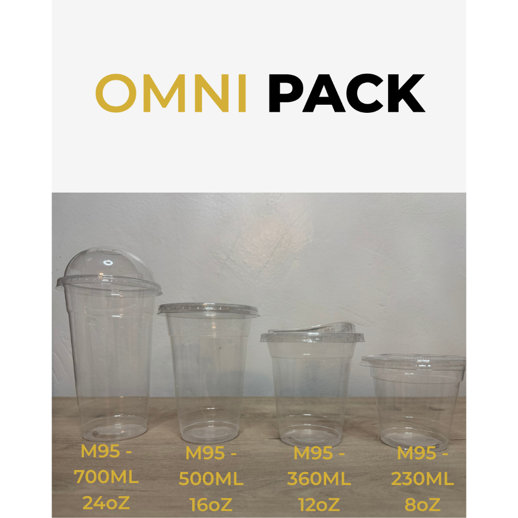[50pcs] Plastic PP Y Cup with Lid – 95mm (8oz, 12oz, 16oz, 22oz) – Milk ...