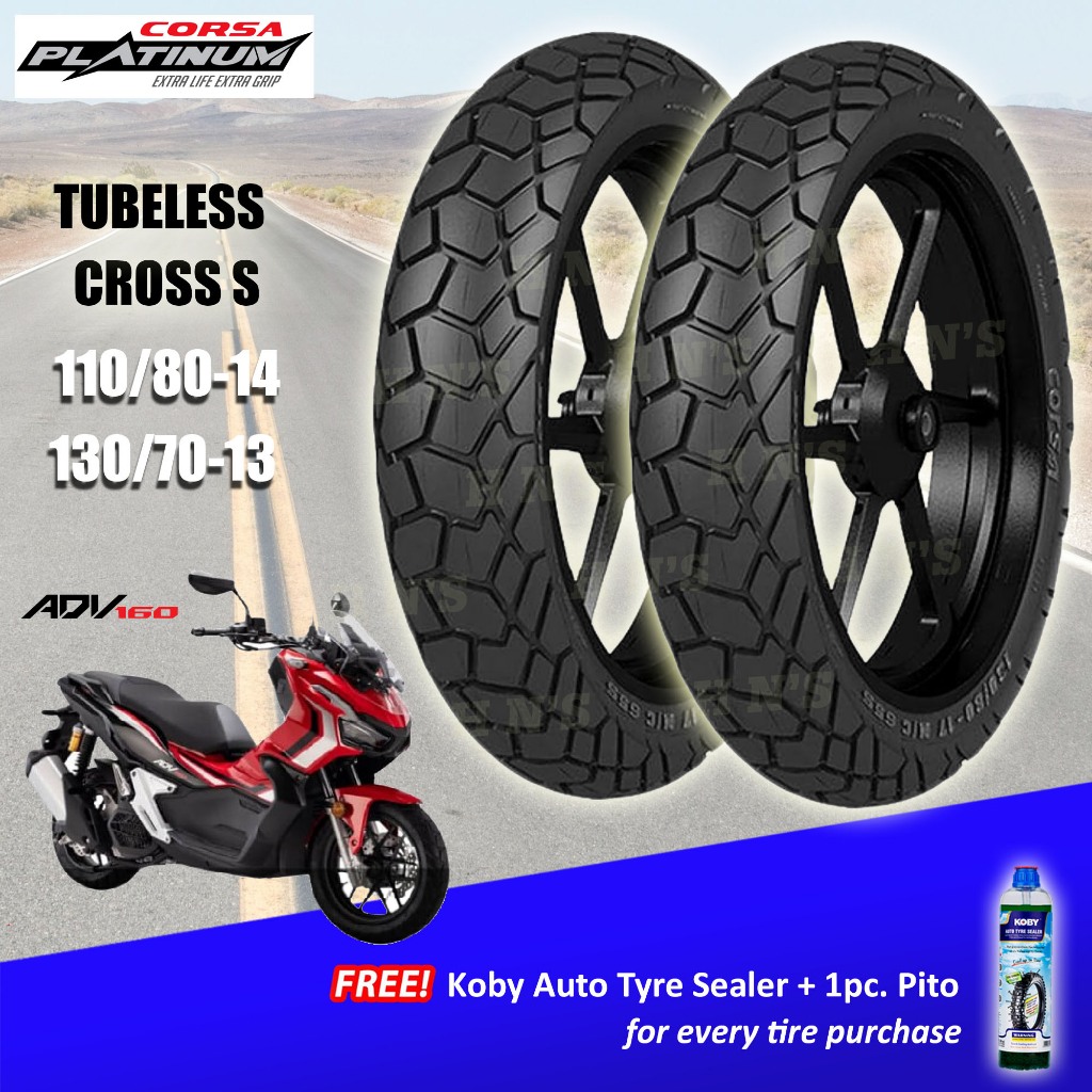 CORSA Cross S Platinum Tires for Honda ADV 150 / 160 ( 110/80-14 , 130/ ...