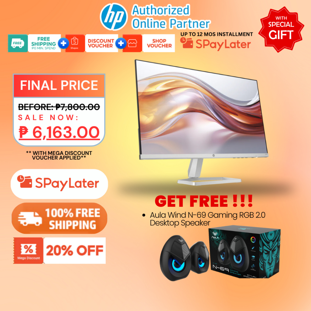 HP S5 524SF 24" IPS 100Hz FHD 1920x1080 VGA/*HDMI Monitor | Shopee ...
