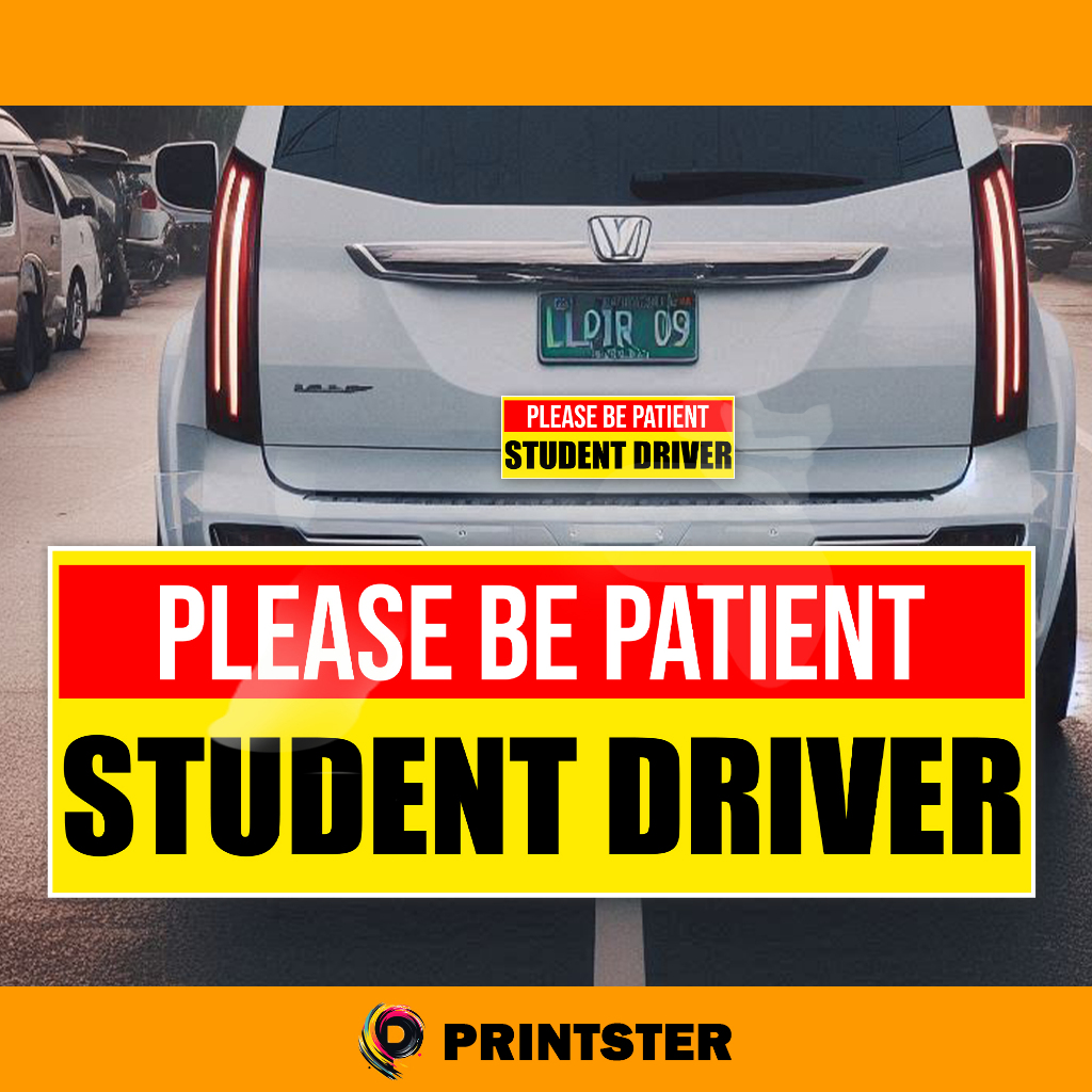 CAUTION Student Driver Waterproof Magnetic Vinyl Sticker – Durable ...