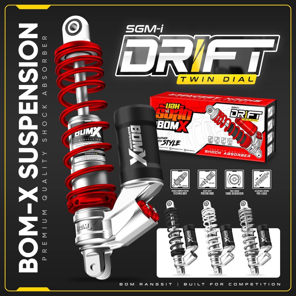 Bom-X Drift Suspension 335MM Aerox v1 v2 / Nmax v1 v2 FULLY ADJUSTABLE ...