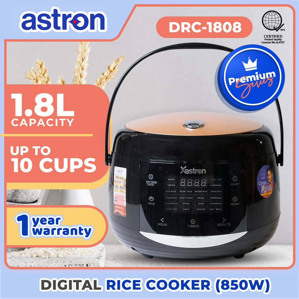 Astron DRC1808 Digital Rice Cooker -1.8L | Teflon Pot | LED Display ...