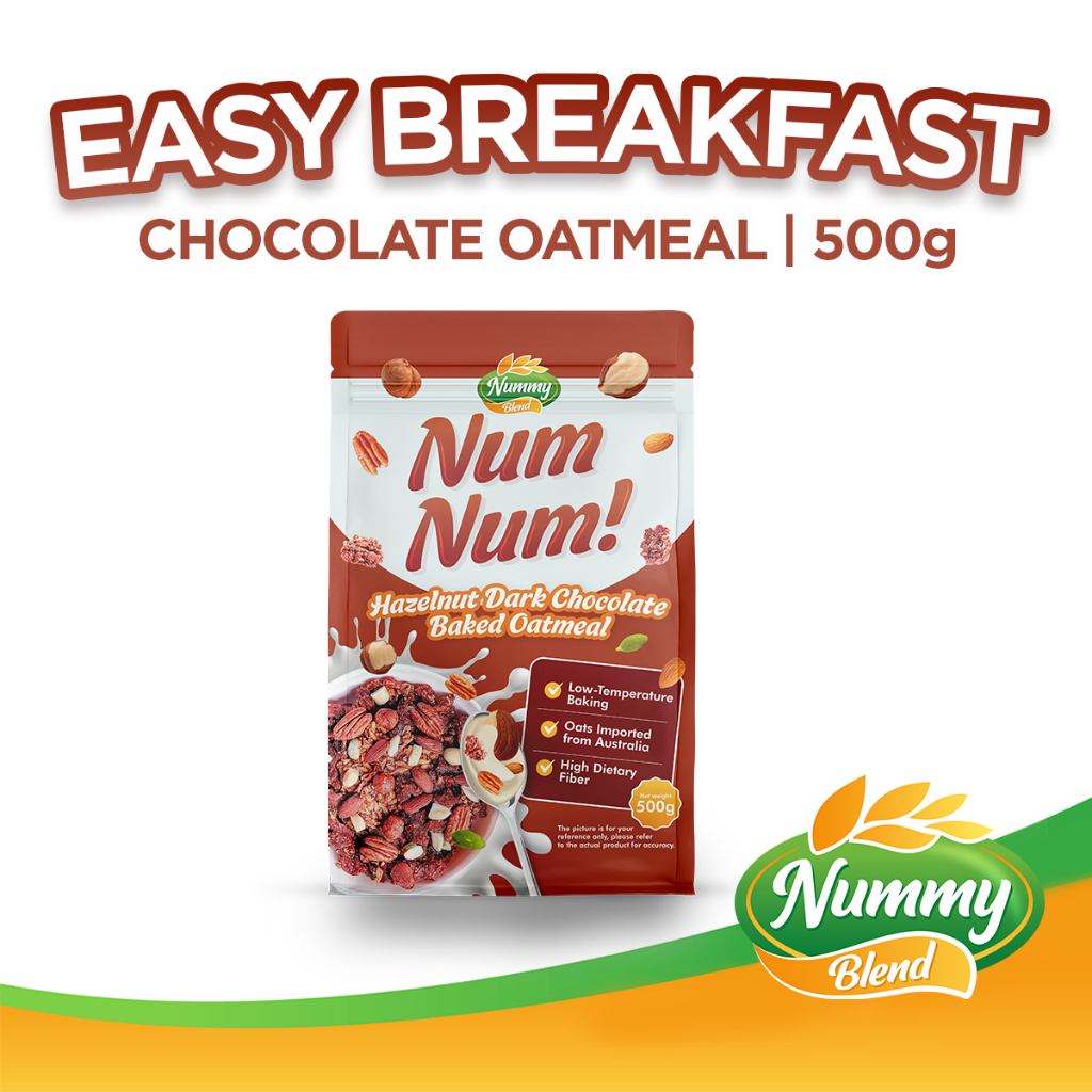 Nummy Blend Dark Chocolate Baked Oat Crunch 100g – Healthy Snack, High ...