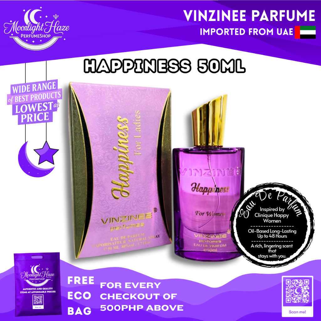 VINZINEE HAPPINESS, 50ML Oil Based Long lasting perfume for women ...