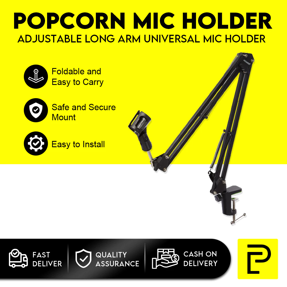 Popcorn Adjustable Microphone Suspension Scissor Boom Foldable Tabletop ...