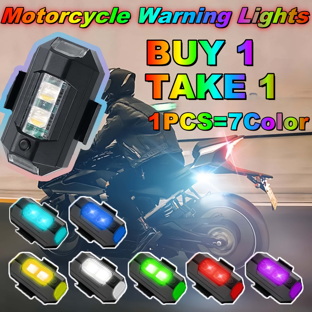 Universal 7 Color Flash Light Warning Light Led Waterproof Motorcycle ...