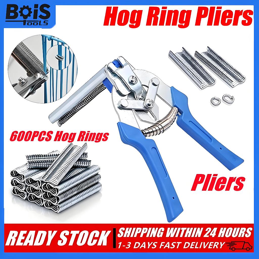 Hog Ring Plier Tool and 600/1200pcs M Clips Staples Chicken Mesh Cage ...