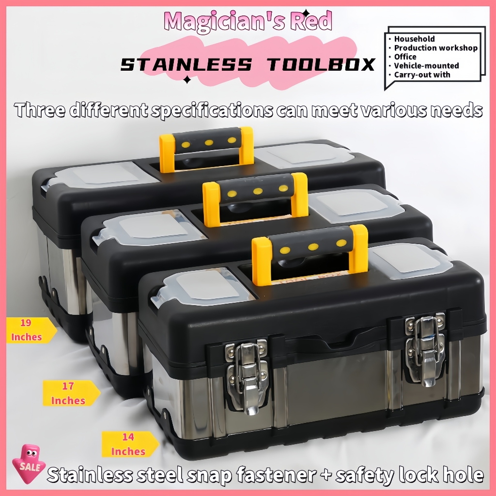 Stainless steel Metal Hand Toolbox Multifunction Toolbox On-Board ...