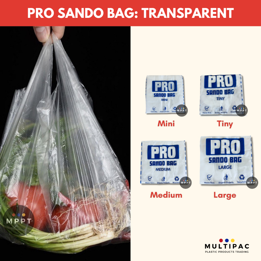 Transparent Plastic Sando Bag (PRO Brand) - Mini, Tiny, Medium, Large ...